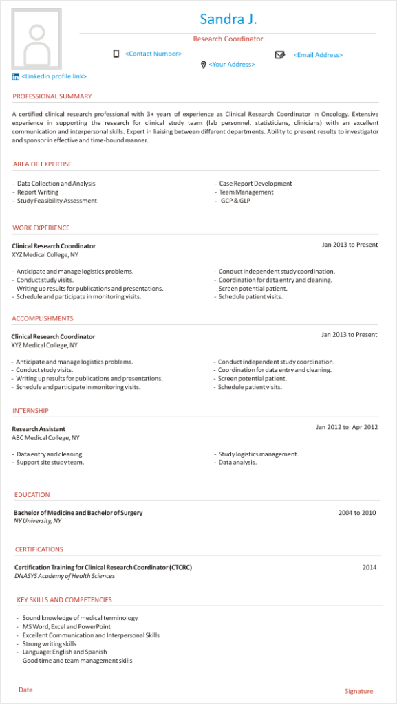 A Starter’s Guide to Design Clinical Research Coordinator (CRC) Resume ...